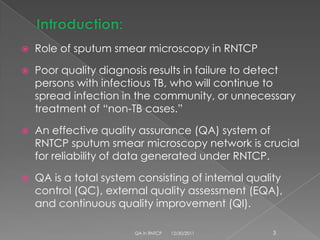 Quality Assurance in RNTCP | PPTX