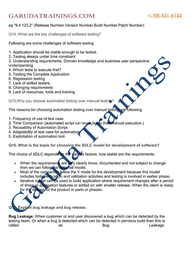 Qa interview questions and answers | PDF