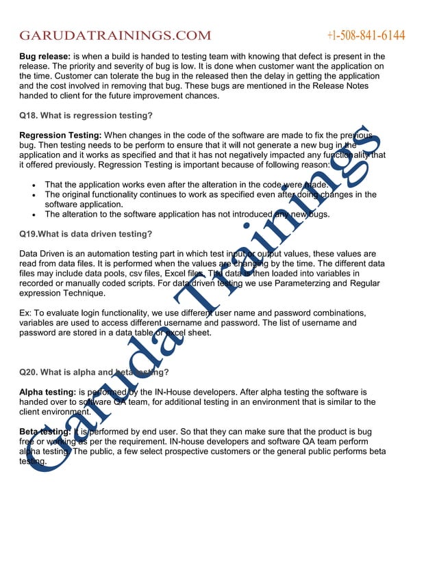 Qa interview questions and answers | PDF