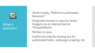 Maintainable UI Tests with Selenium and C# | PPT