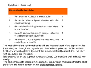 Questions Knee Joint | PPT