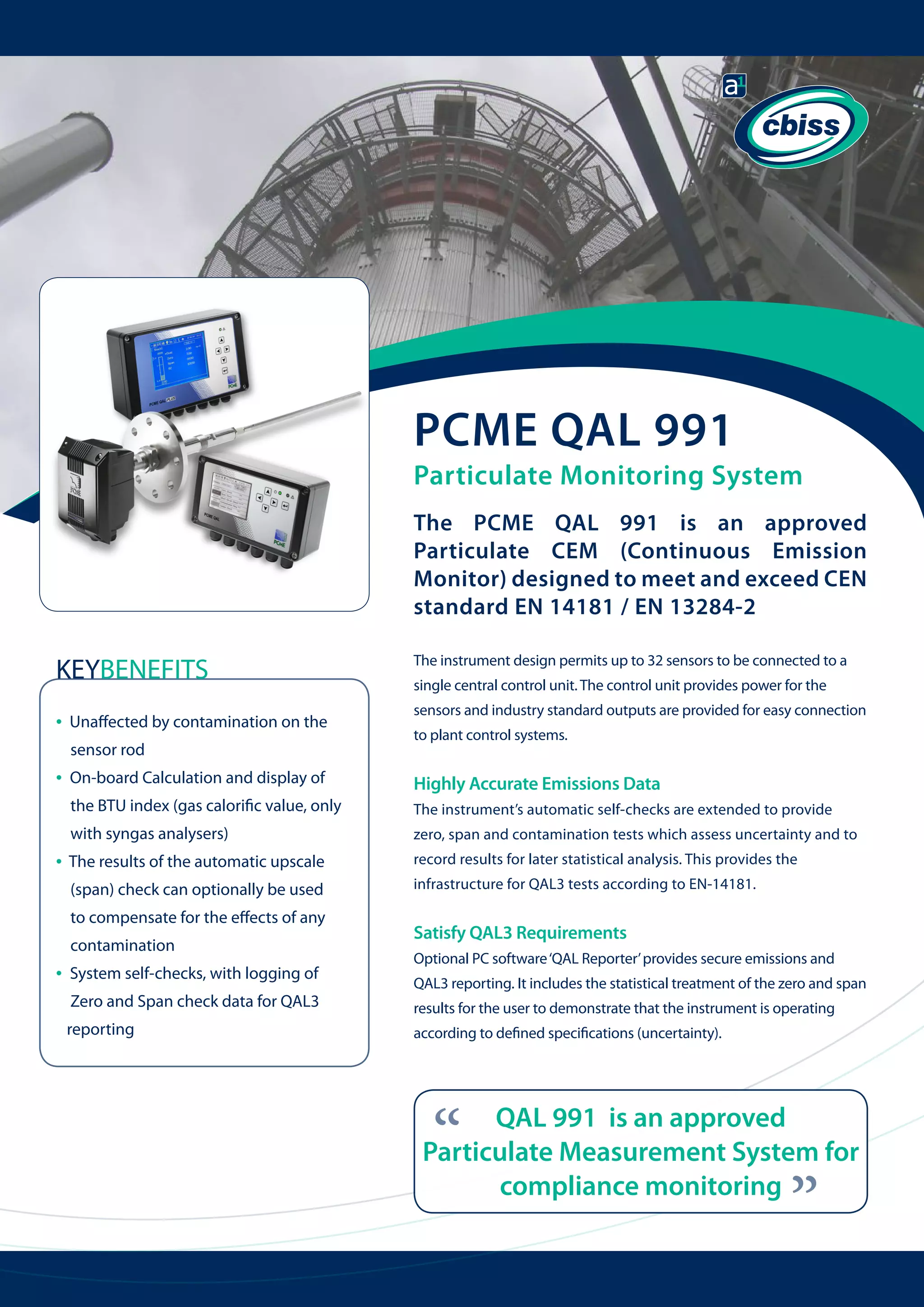 Qal 991 particulate monitor datasheet | PDF