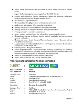 QA/QC Manager (Quality management Expert) | PDF