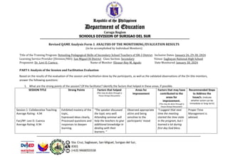 Quality Assurance Monitoring and Evaluation Form 1 | DOCX