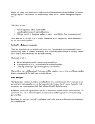 Qantas Data Breach Investigation-Customer Data Breach Explained | PDF