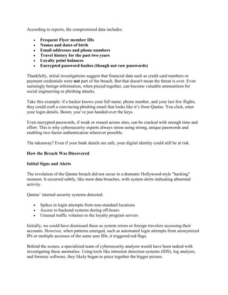 Qantas Data Breach Investigation-Customer Data Breach Explained | PDF