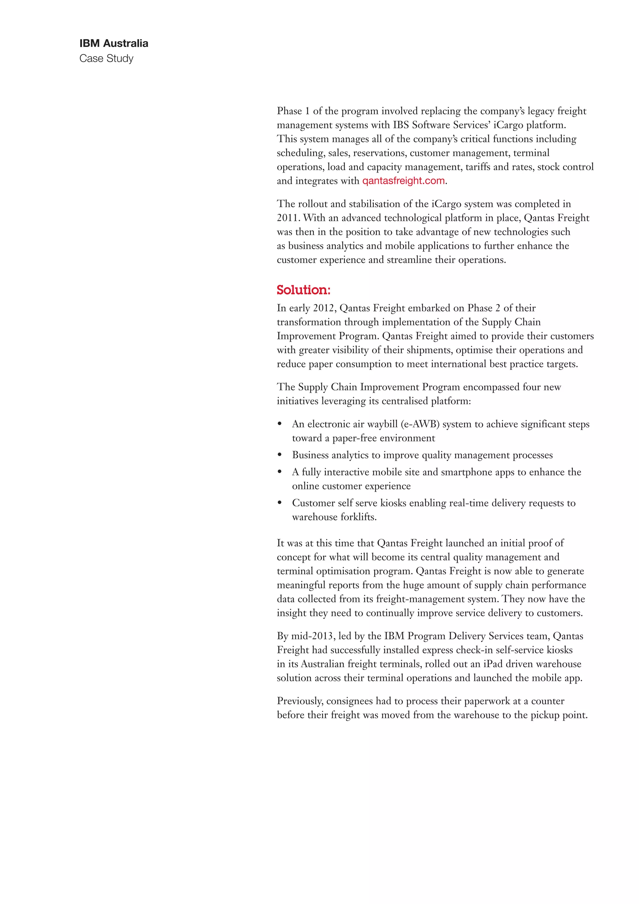 Qantas freight case_study_final | PDF