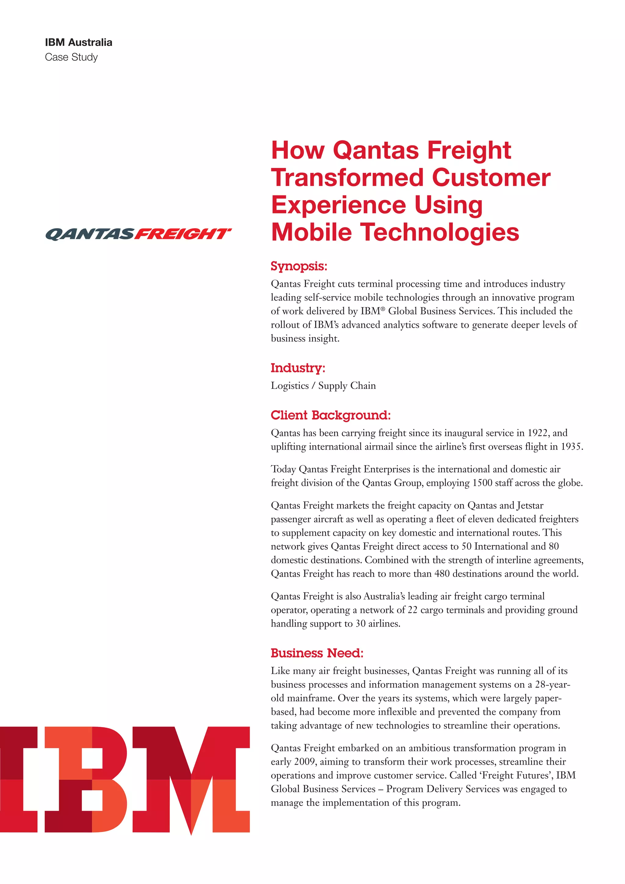 Qantas freight case_study_final(1) | PDF