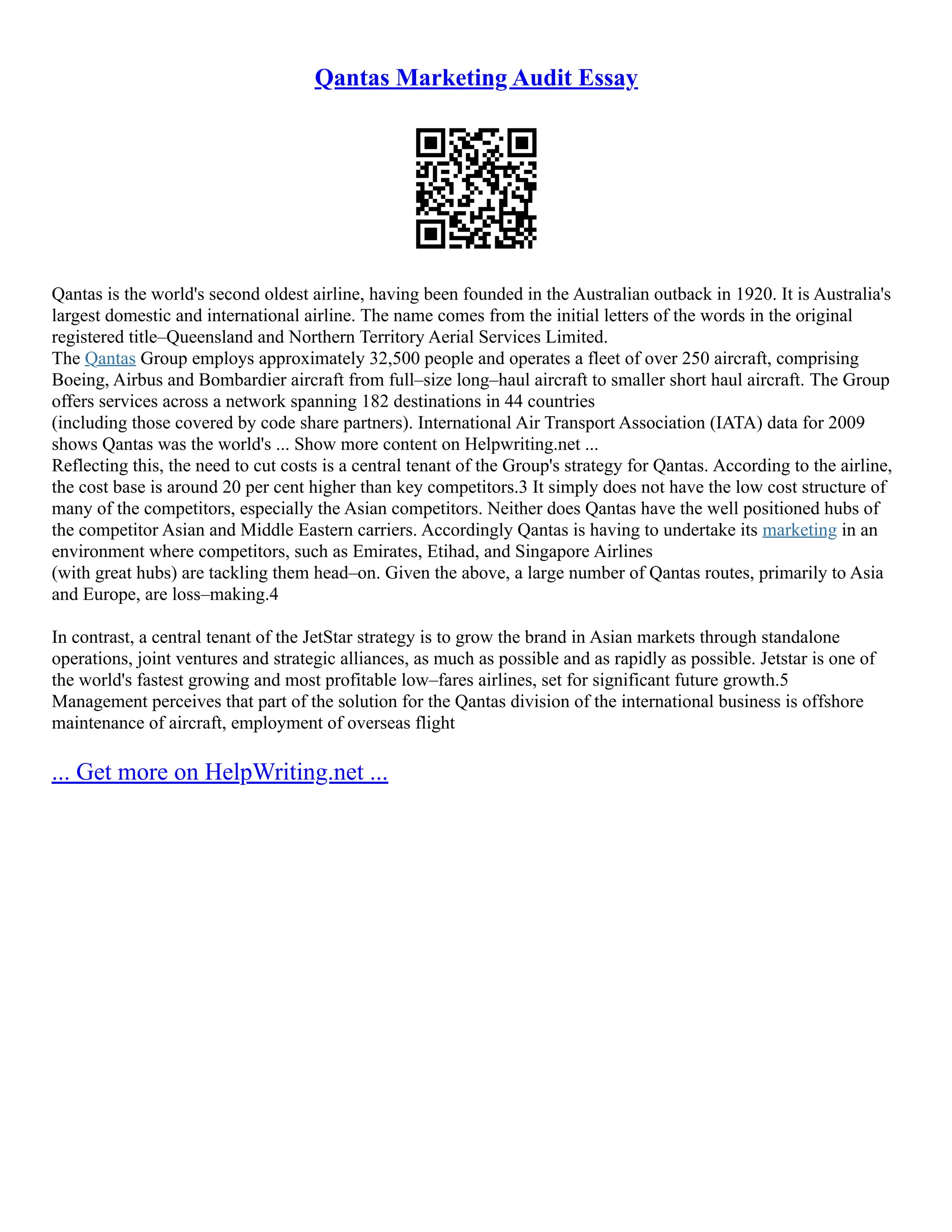 Qantas Life Cycle | PDF