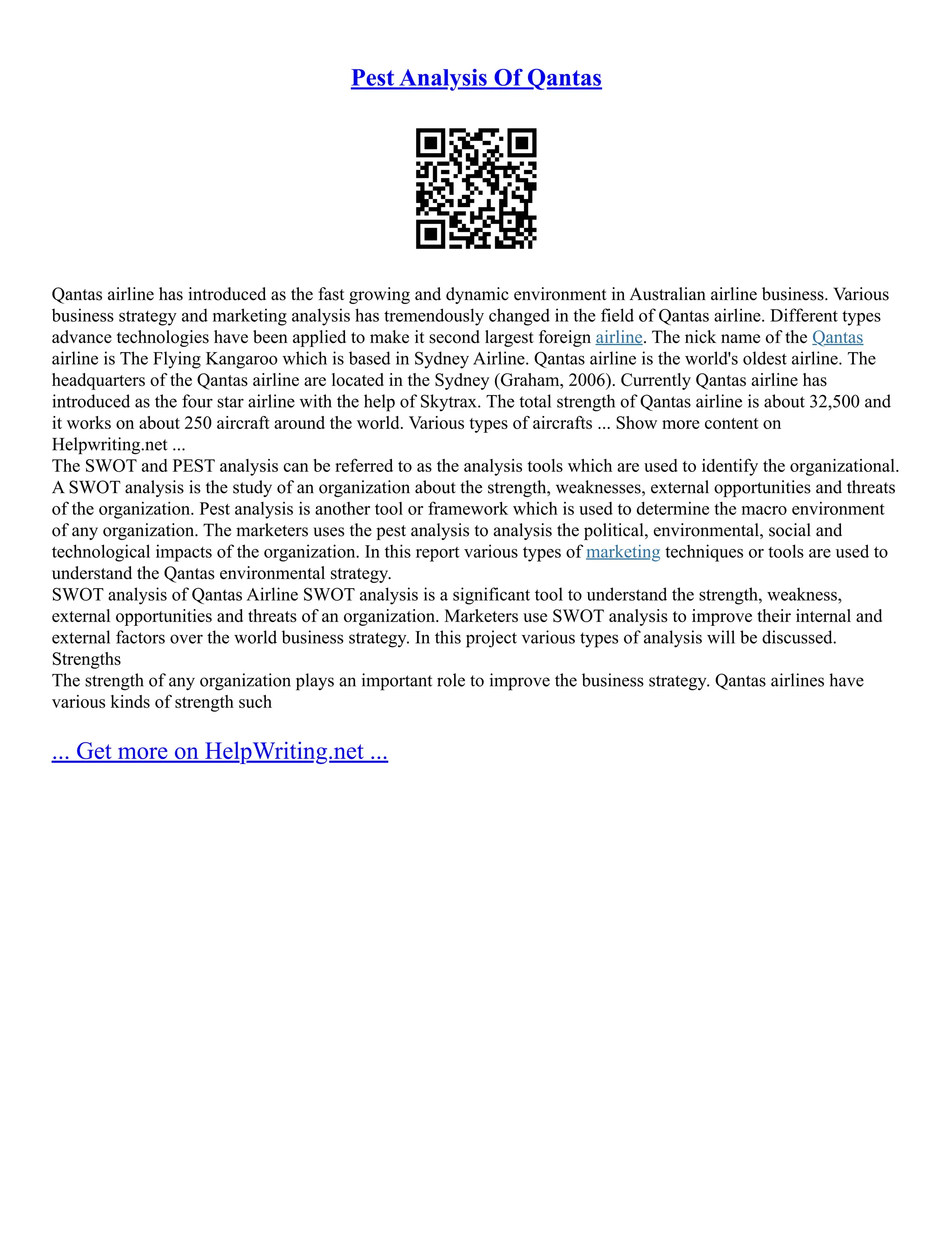 Qantas Life Cycle | PDF