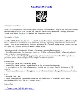 Qantas Life Cycle | PDF