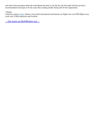 Qantas Life Cycle | PDF