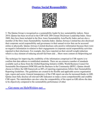 Qantas Social Responsibility | PDF