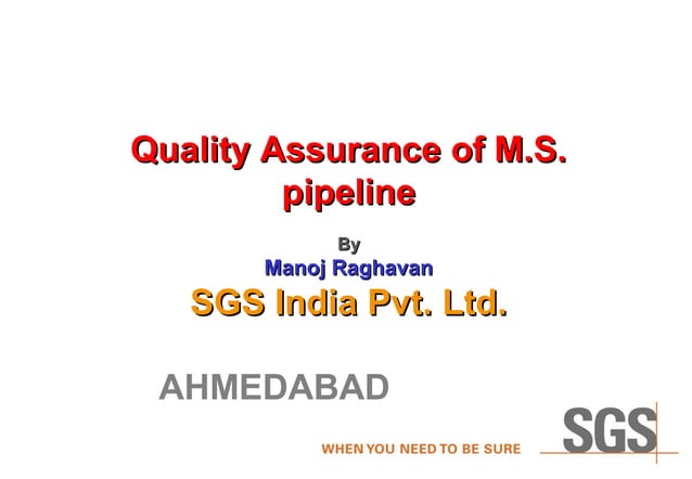 Quality Control & Quality Assurance of MS pipeline | PPT