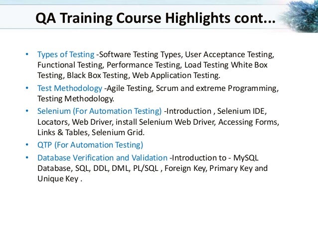 QA online training