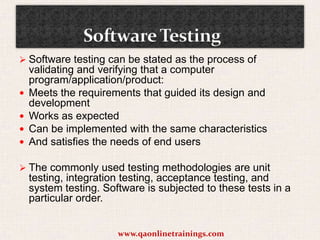 software testing methodologies | PPTX