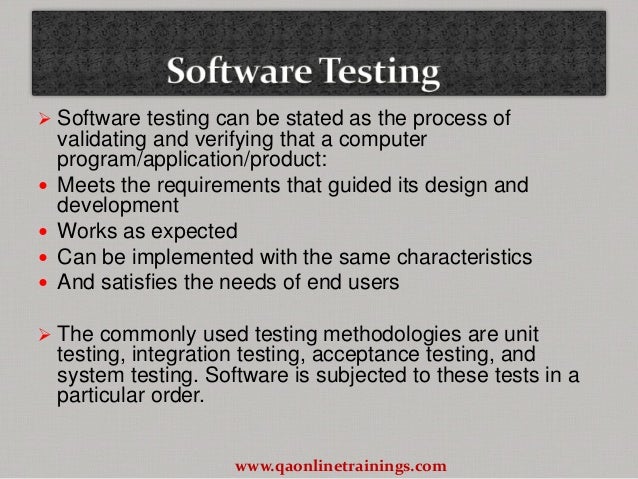 software testing methodologies