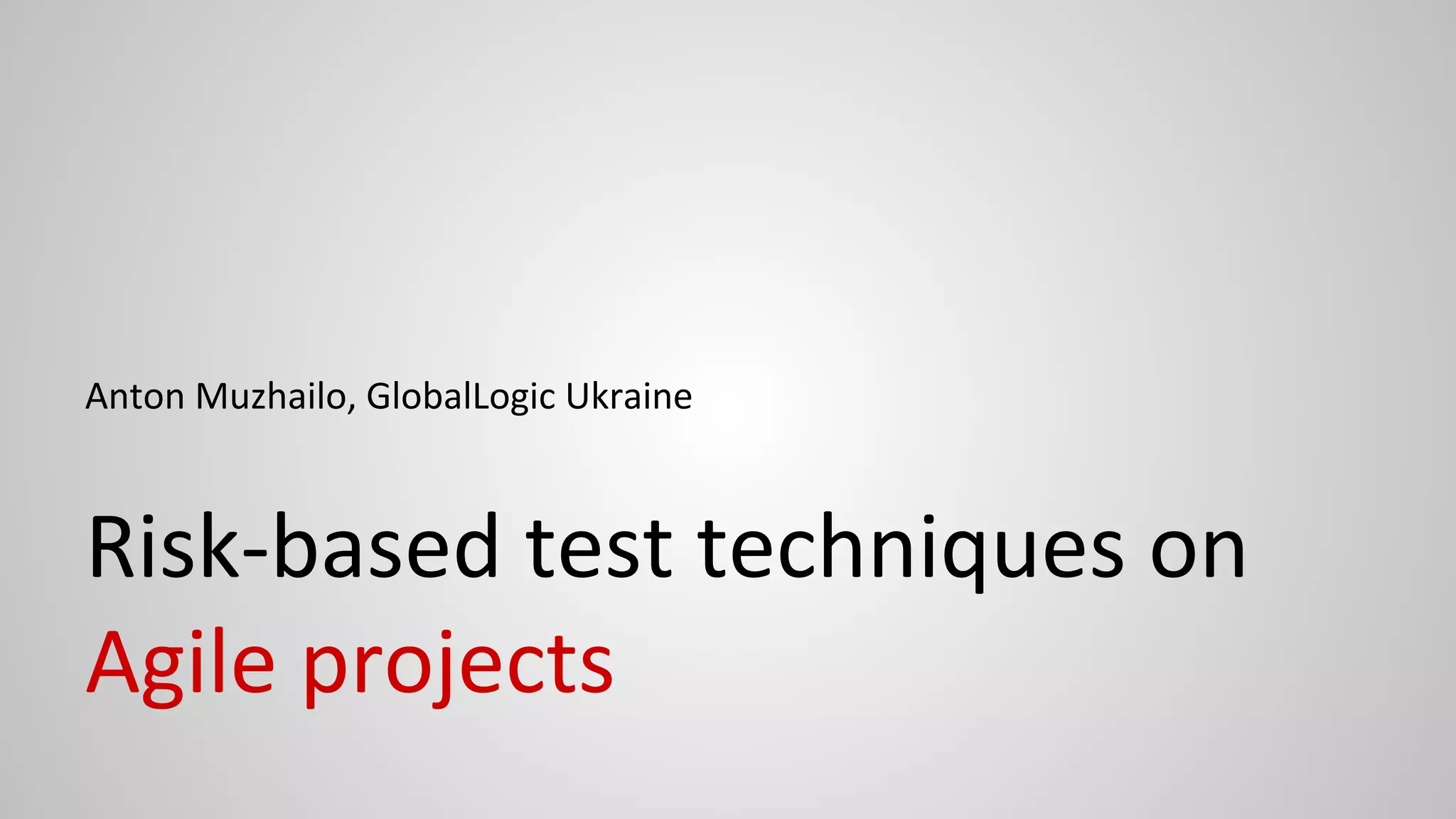Risk-Based Test Techniques | PDF