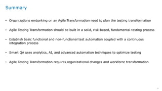 Agile Testing Transformation is as Easy as 1, 2, 3 by Michael Buening | PPT