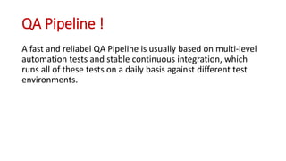 Build your QA Pipeline using Serenity , Selenium WebDriver , Rest Assured and Jenkins Pipeline | PPT
