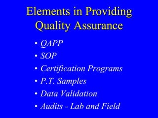 Quality Assurance Project Plans | PDF