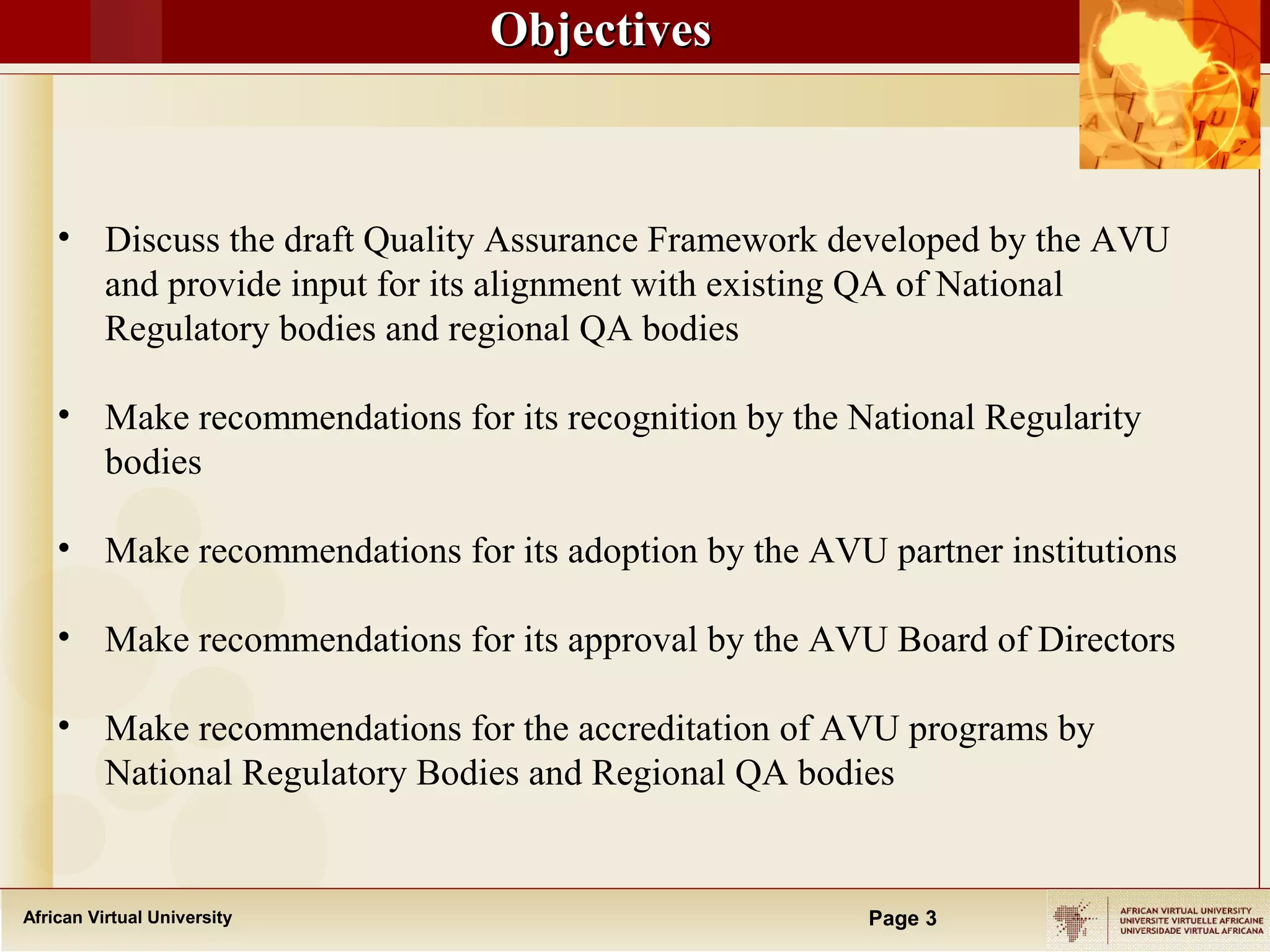 Guidelines for the Development of a Quality Assurance (QA) Framework ...