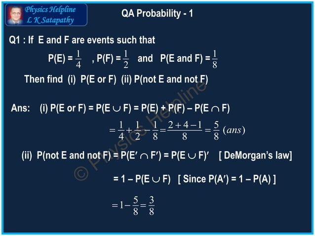 Probability QA 1 | PPT