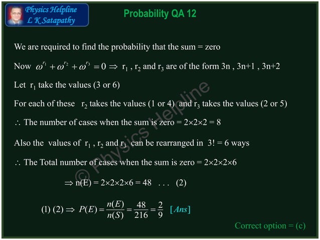 Probability QA 12 | PPT