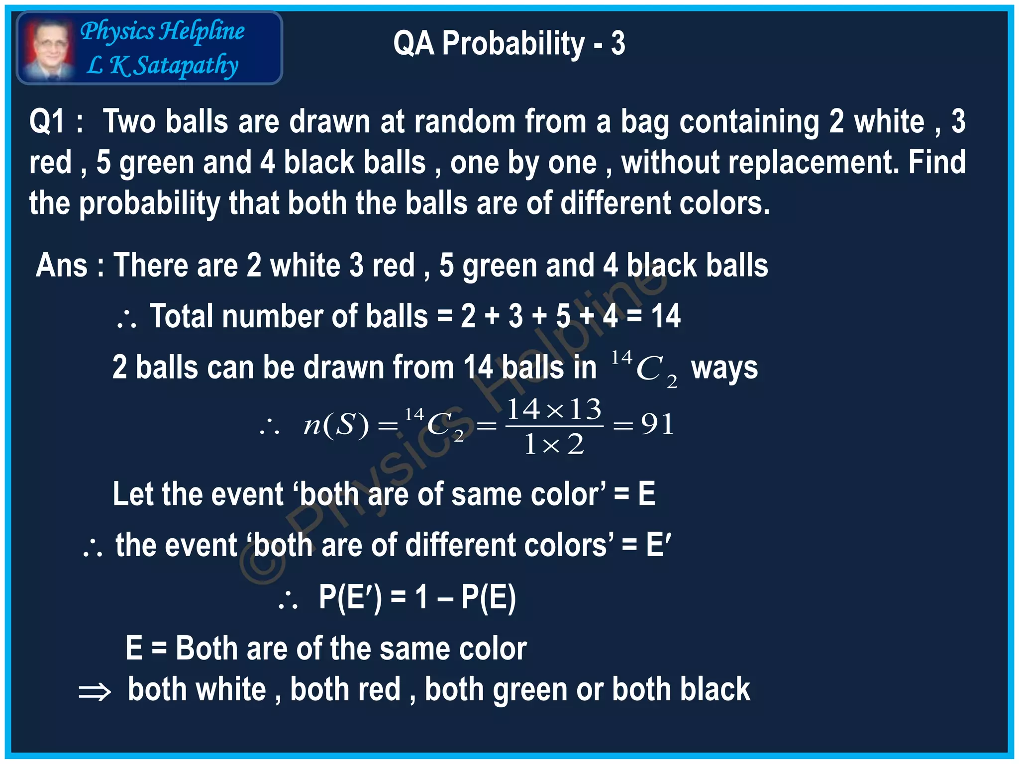 Probability QA 3 | PPTX