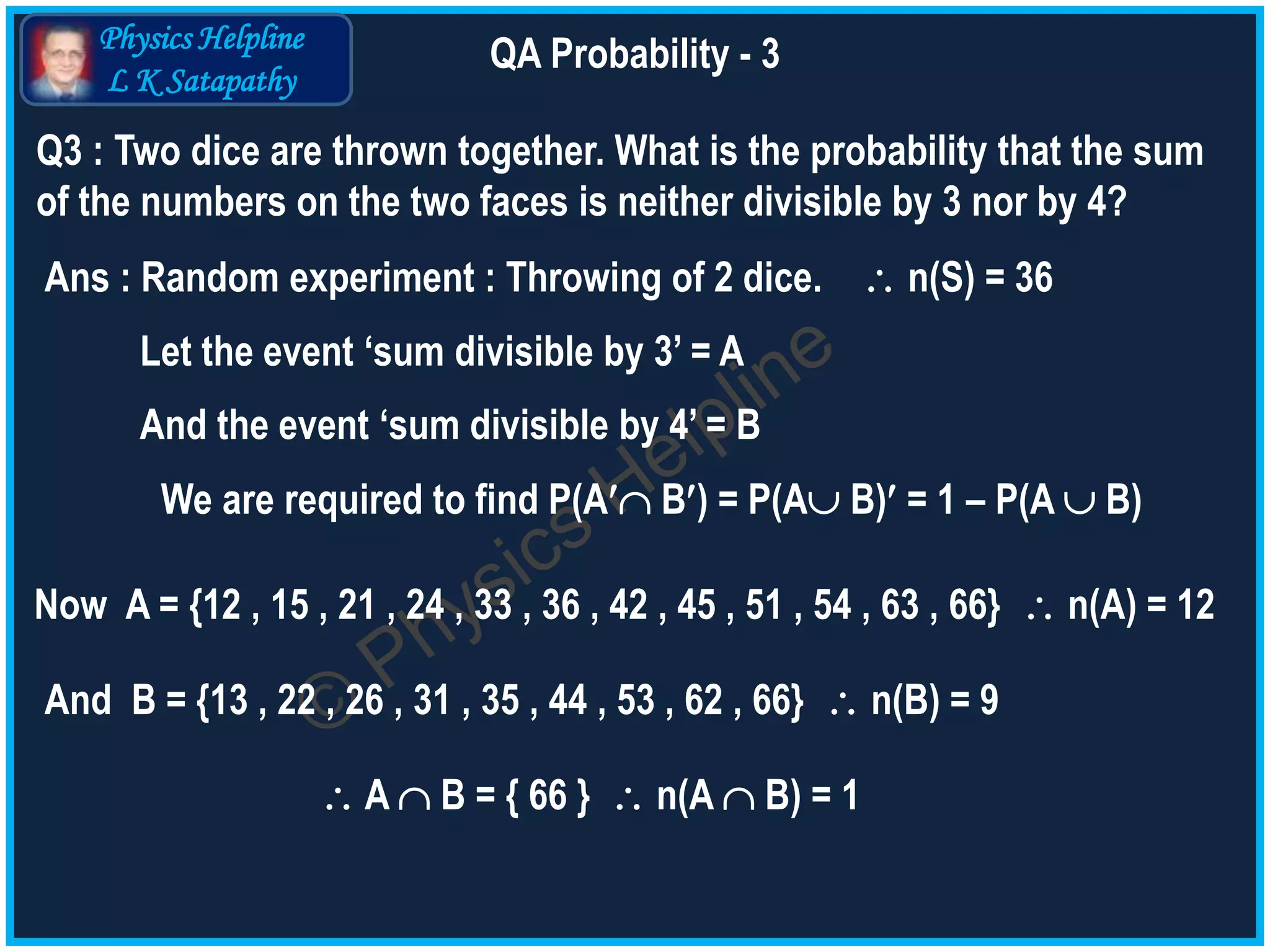 Probability QA 3 | PPTX