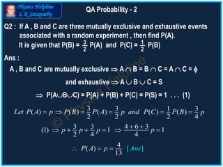 Probability QA 3 | PPTX