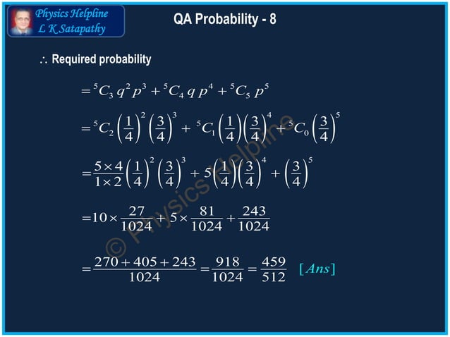 Probability QA 8 | PPT