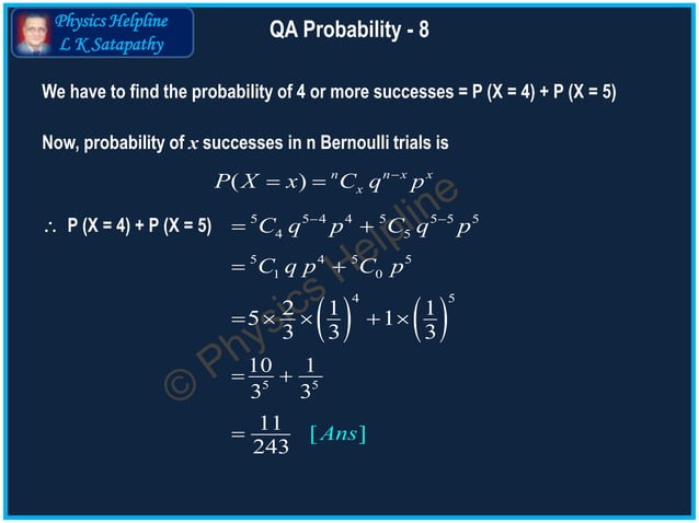 Probability QA 8 | PPT