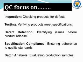 Quality Control and Quality Assurance in Pharmaceutical Industry | PPTX