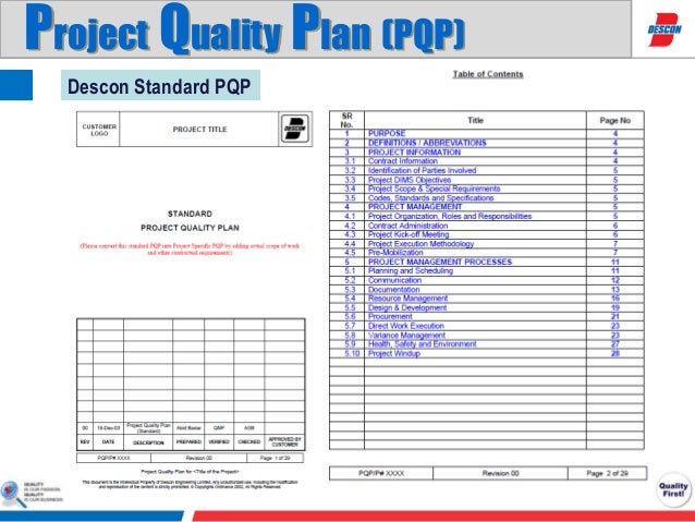 Quality assurance documentation