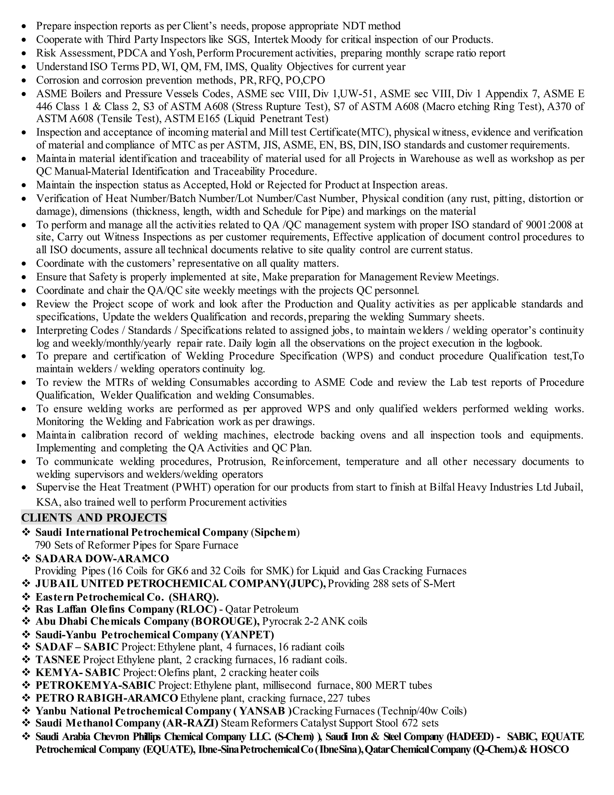 QA QC Manager & MR | DOCX