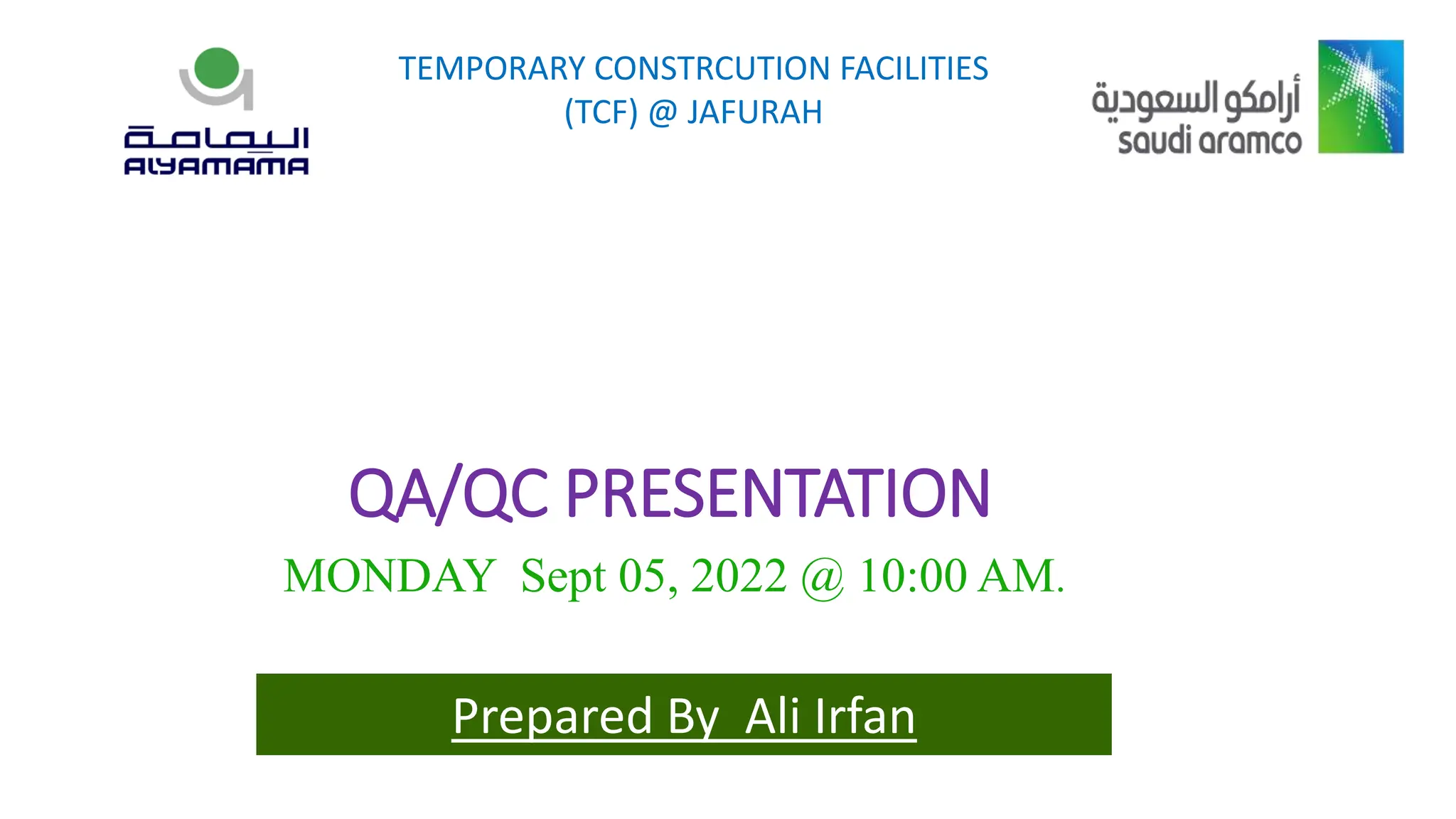 QAQC Presentation for project startup .pptx