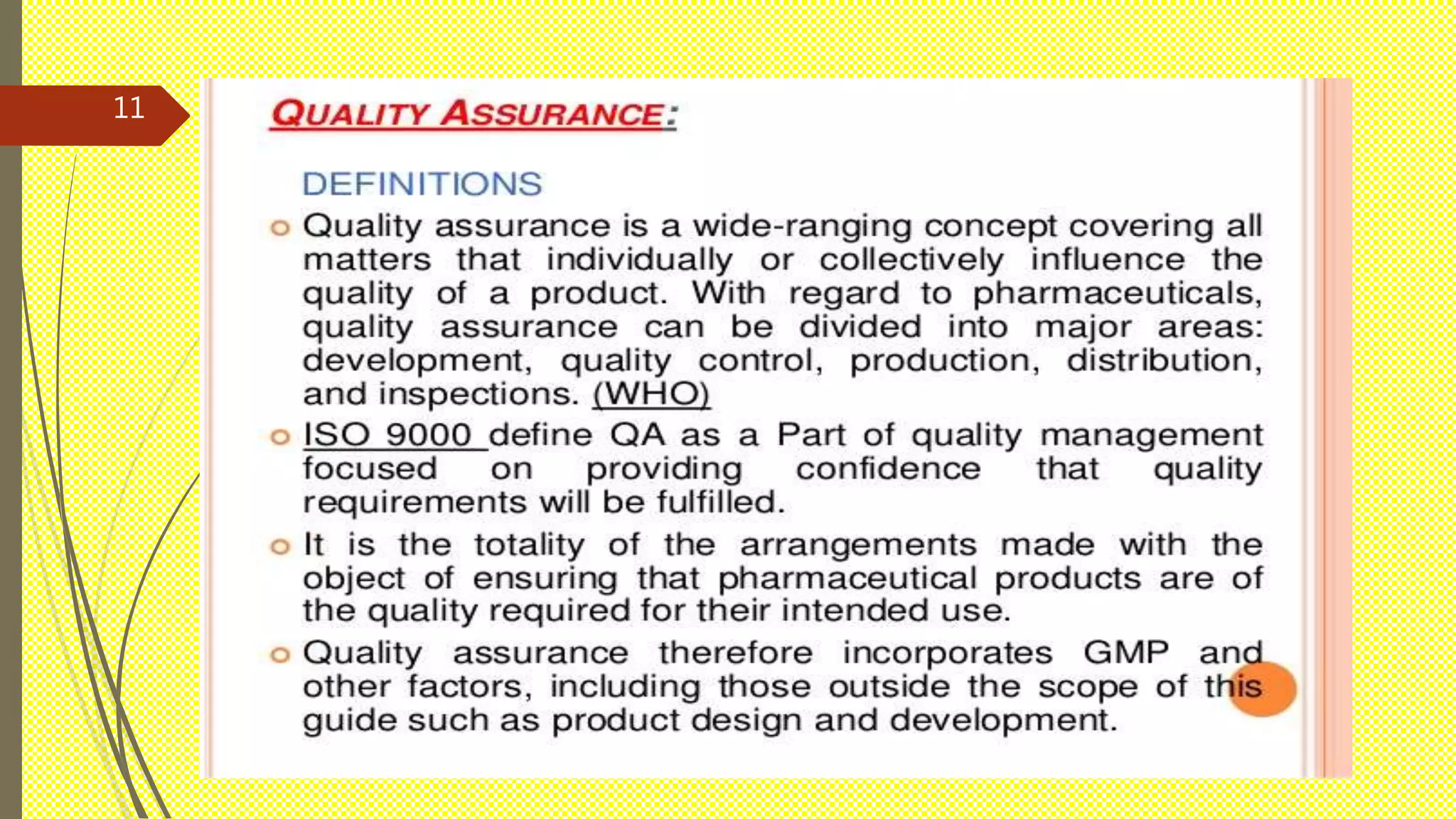 Quality assurance and quality management concepts. | PPTX