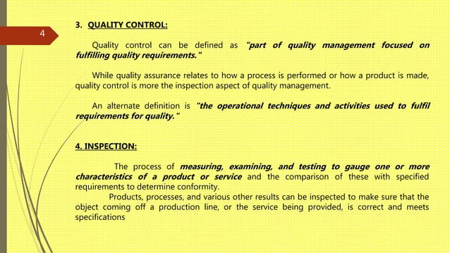 Quality assurance and quality management concepts. | PPTX ...