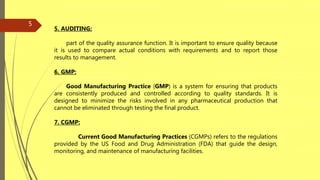 Quality assurance and quality management concepts. | PPTX