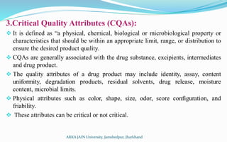 Quality by design, B.PHARMACY, 6TH SEM, PHARMACEUTICAL QUALITY ...
