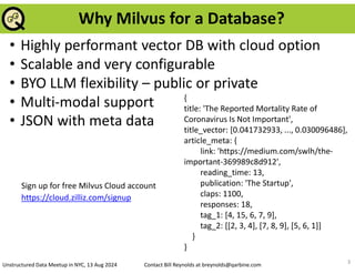 Modern Analytics & Reporting with Milvus Vector DB and GenAI | PDF