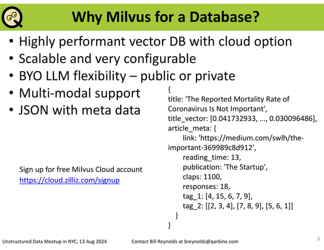Modern Analytics & Reporting with Milvus Vector DB and GenAI | PDF