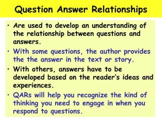 QAR Question Answer Relationship | PPT