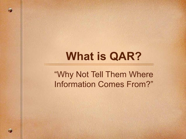 QAR A Framework for Improving Literacy Teaching and Learning | PPT