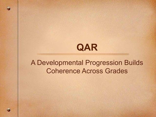 QAR A Framework for Improving Literacy Teaching and Learning | PPT