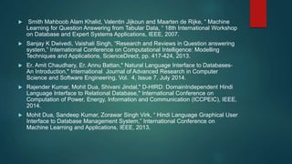 Question Answering System using machine learning approach | PPTX