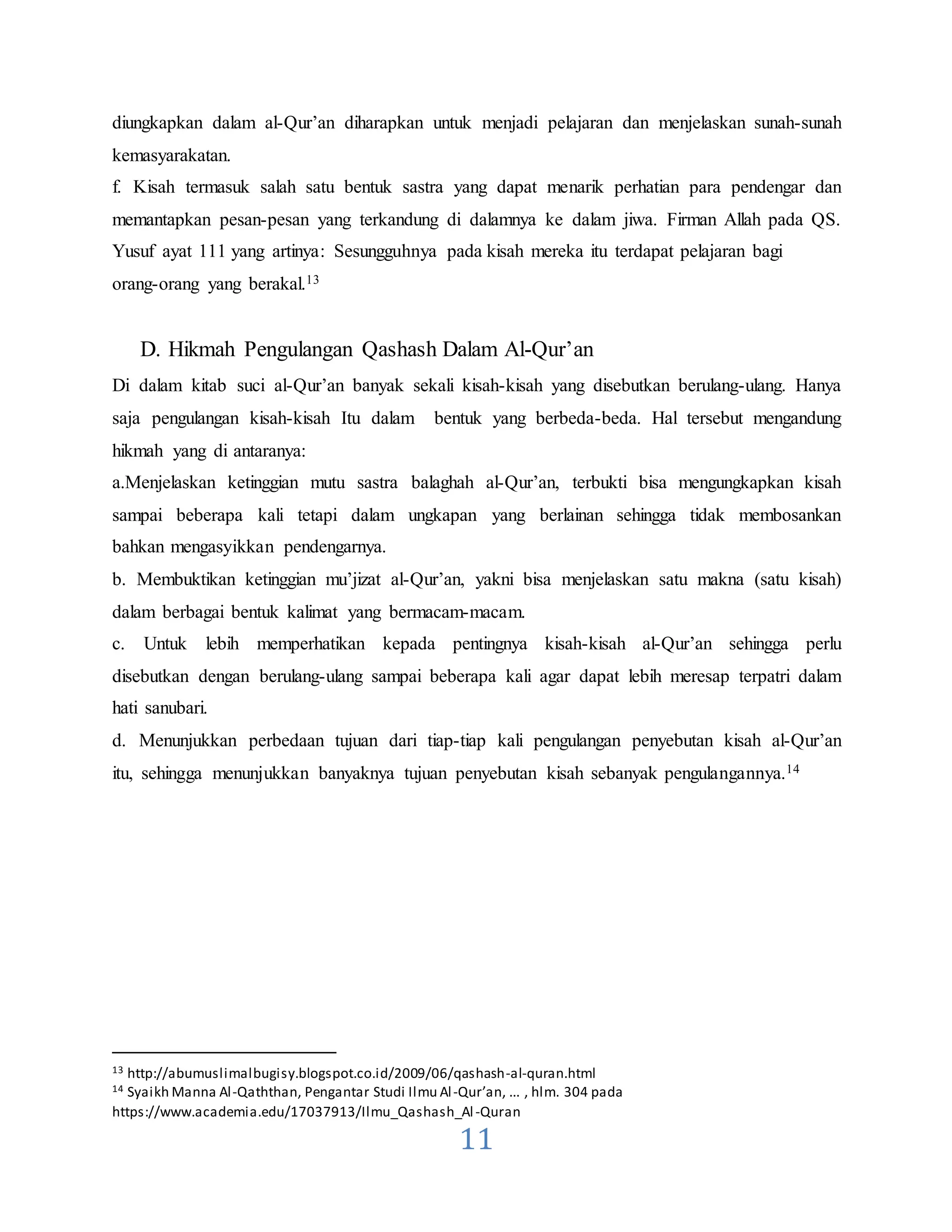 MAKALAH QASHASH AL-QUR’AN | DOCX