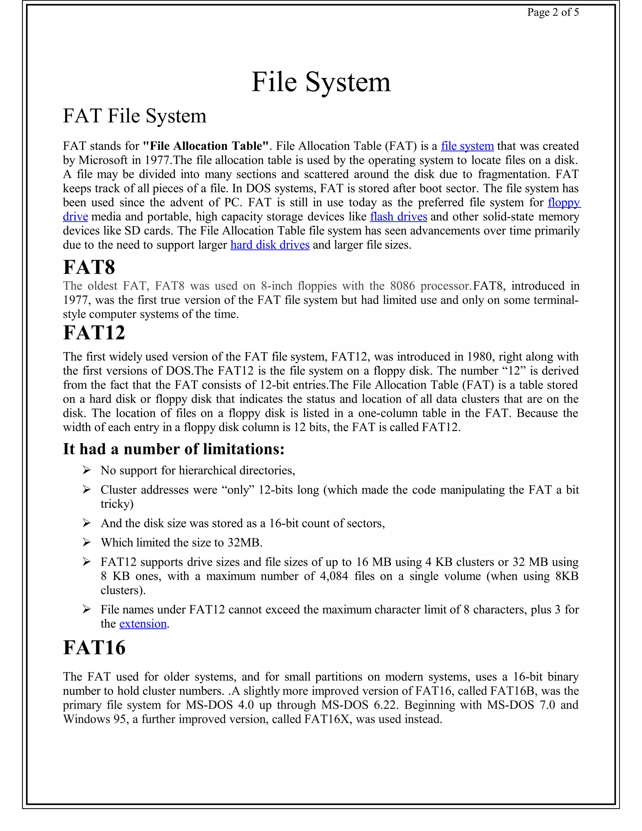 File System FAT And NTFS | DOC