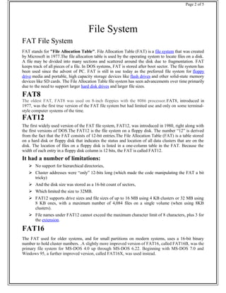 File System FAT And NTFS | DOC